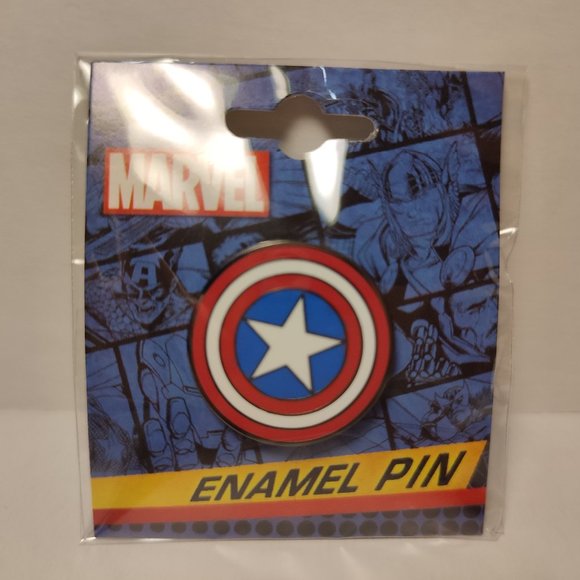 Marvel | Jewelry | Captain America Official Marvel Enamel Pin | Poshmark